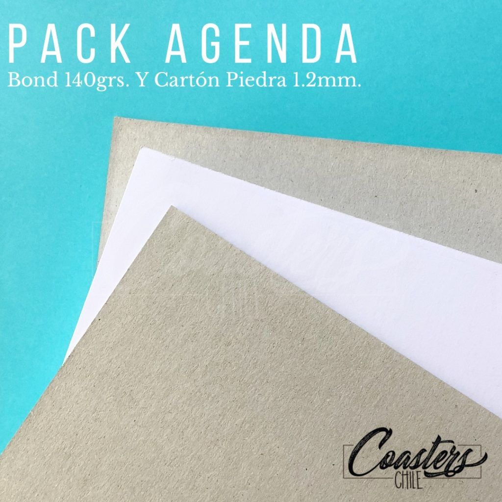 Pack Agenda – Bond 140grs. y Cartón Piedra - Coasters Chile